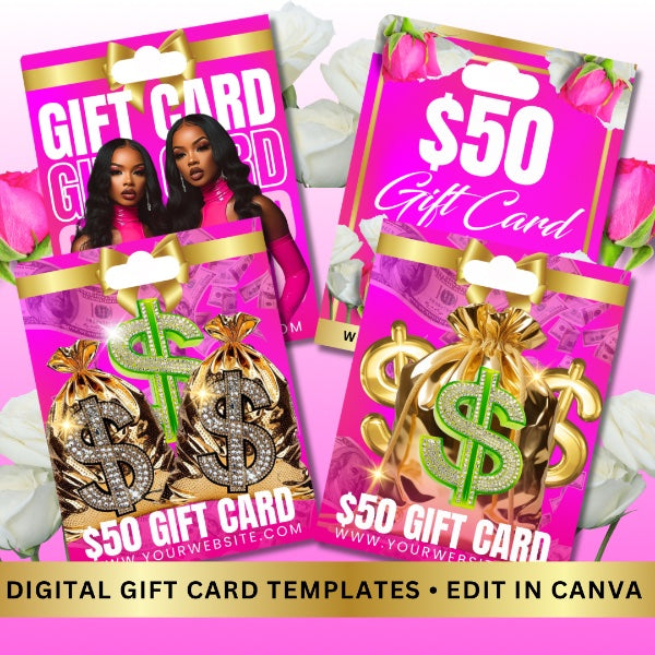 Digital Gift Card Template Kit – Posh Design Co.