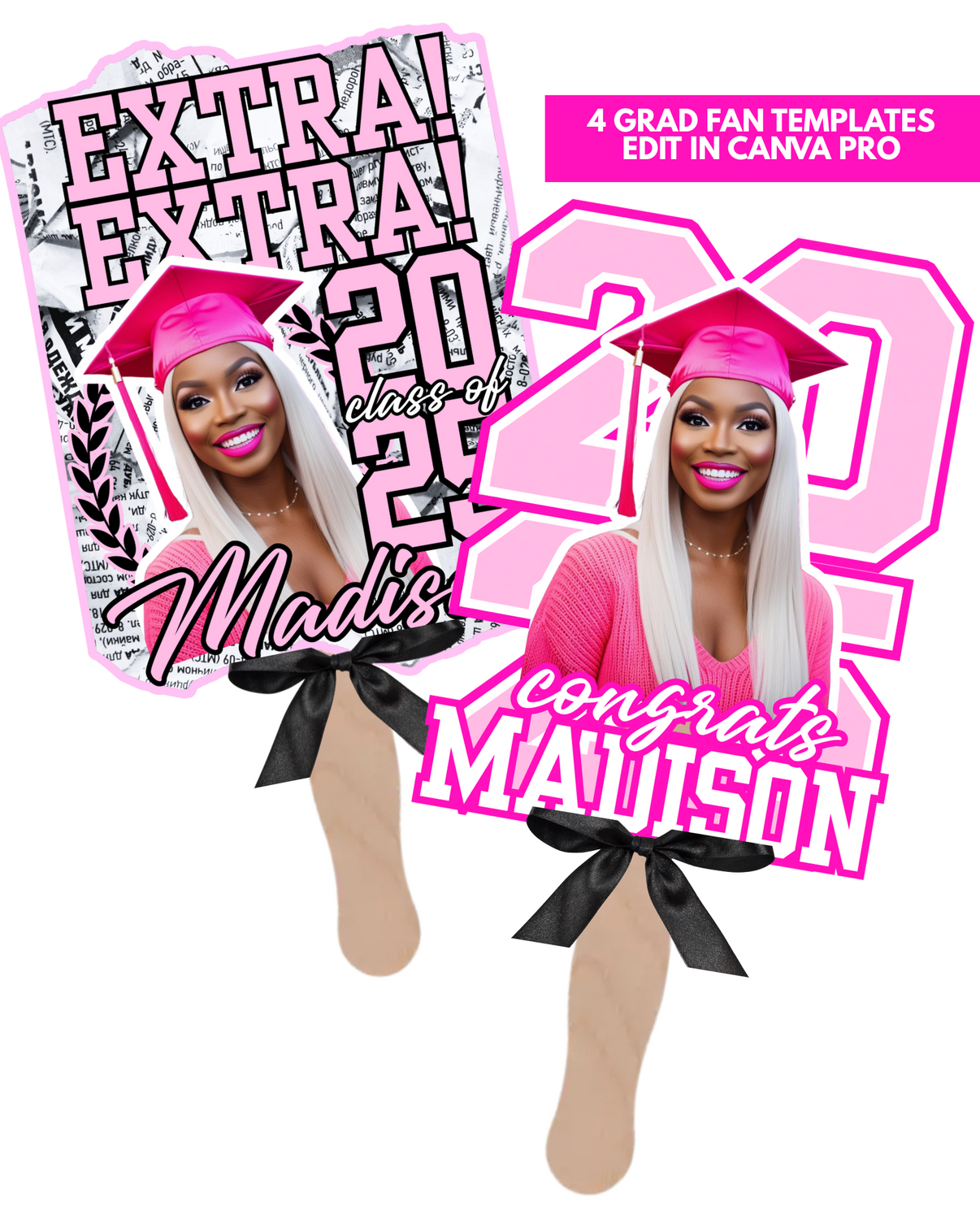 4 Pink Grad Fan Templates – Posh Design Co.